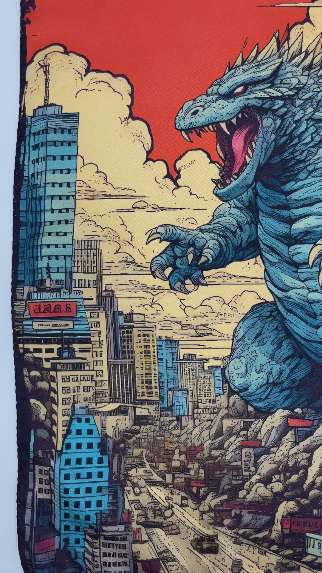 Godzilla: King of Monsters Italian Silk Pocket Square | Wilmok Rome