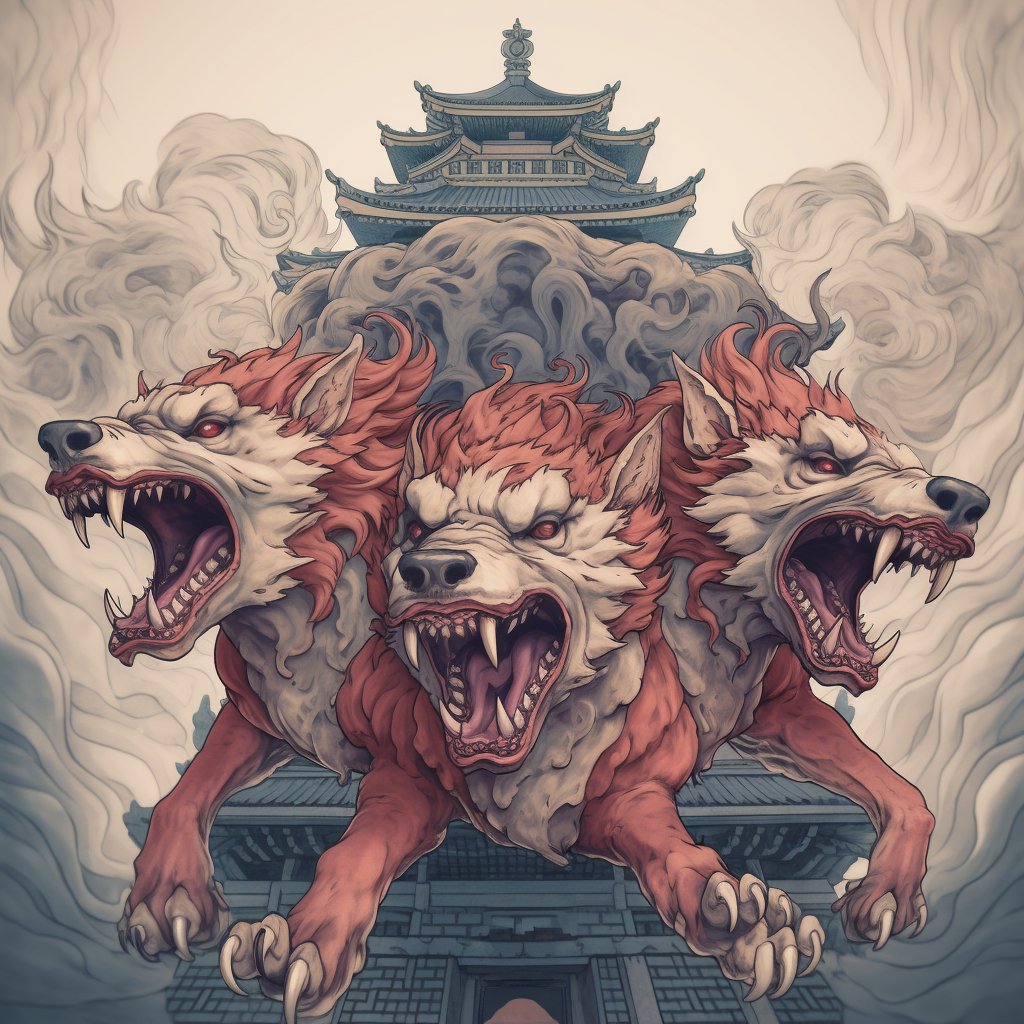 Cerberus: Guardian of the Underworld Pocket Square | Wilmok Rome
