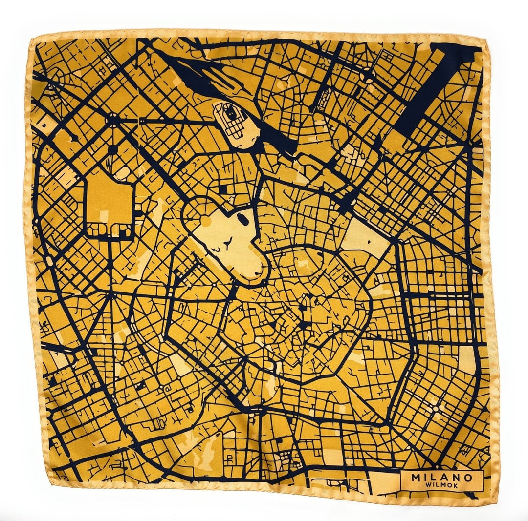 Map Scarf | Italian Silk Pocket Squares | Wilmok