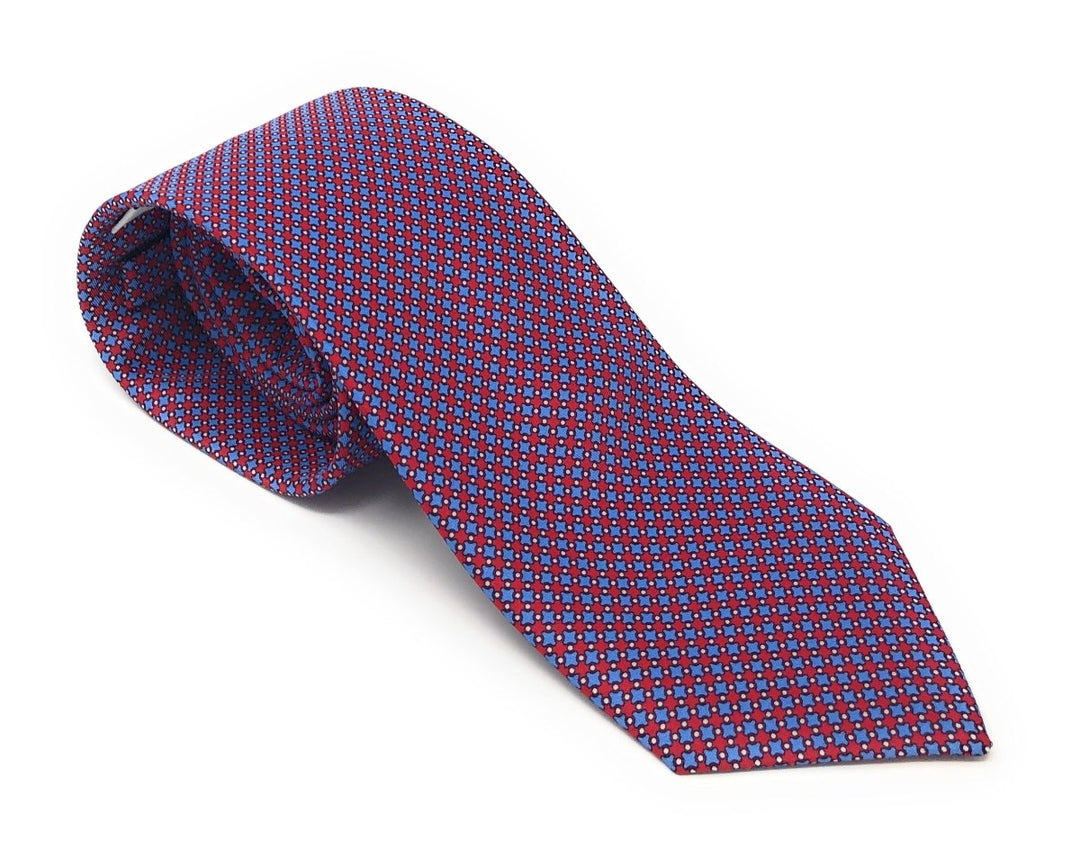 Red & Blue Micro-Check Tie – Recycled Plastic – Wilmok